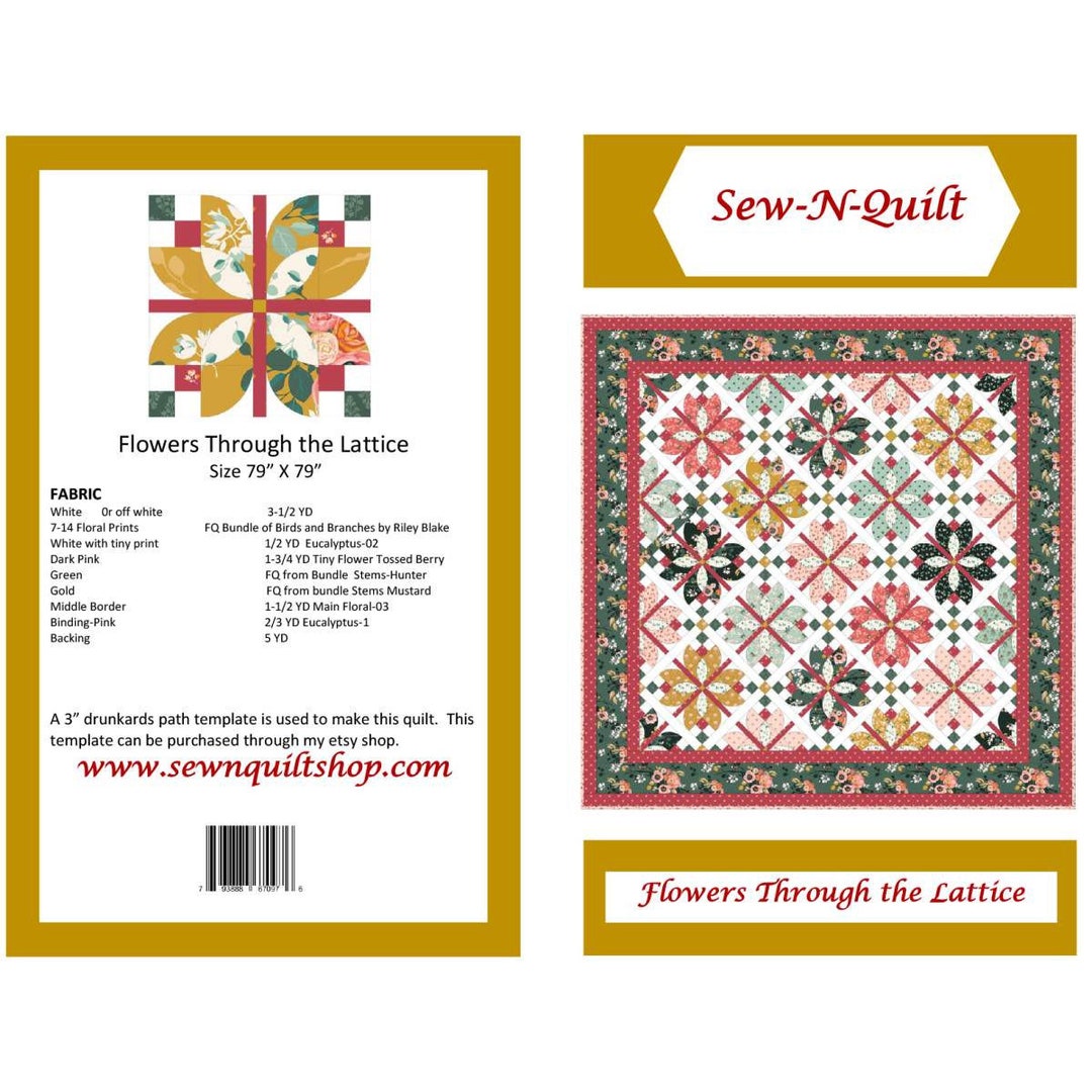 SALE Flowers Through the Lattice Quilt PATTERN P188 - Sew-n-quilt ...