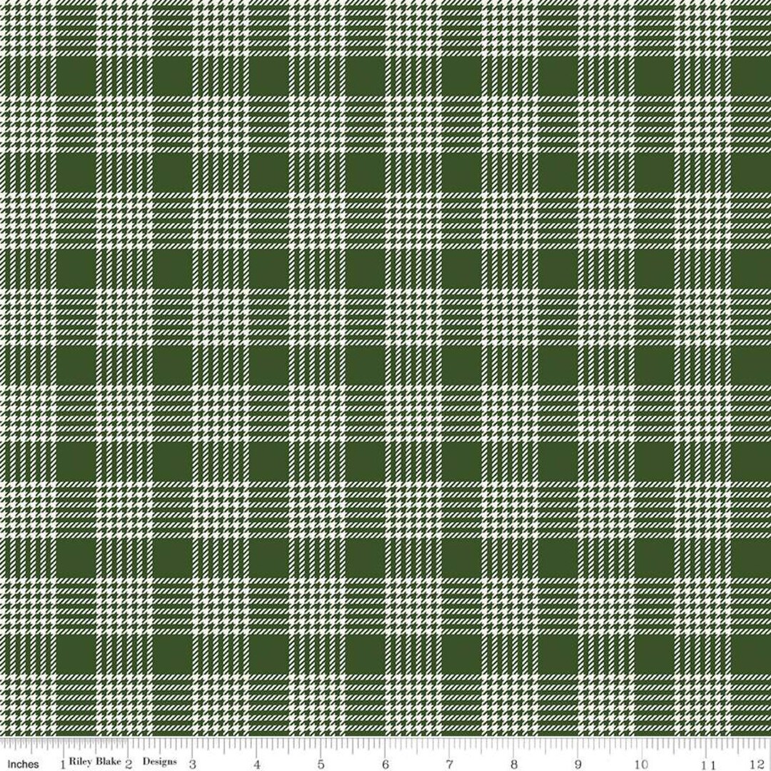 33 End of Bolt Piece Yuletide Plaid Green Riley Blake Designs Christmas ...