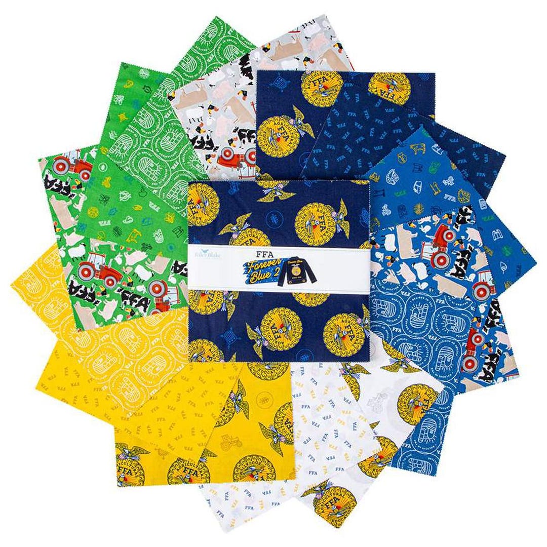 SALE FFA Forever Blue Layer Cake 10" Stacker Bundle - Riley Blake - 42 Piece Precut - Quilting ...