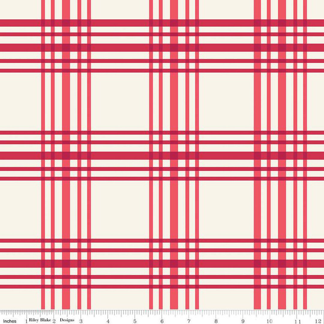 SALE Heirloom Red Plaid C14344 Cream by Riley Blake Designs - Quilting ...
