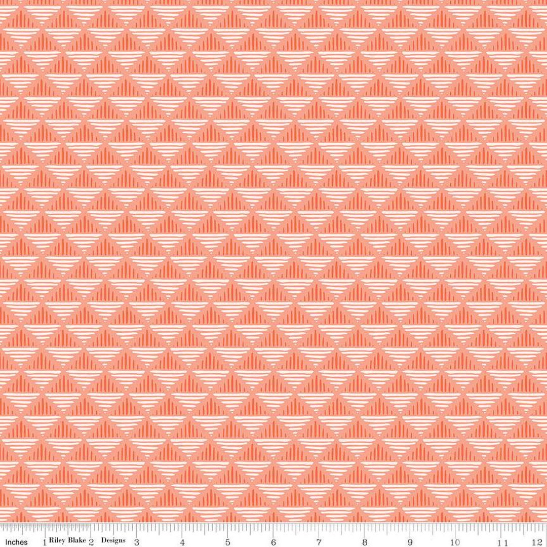 SALE Maple Geo C12475 Coral Riley Blake Designs Geometric Diagonal ...