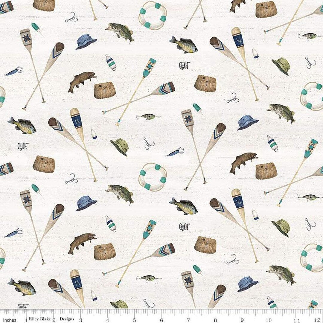 Wake at the Lake Icons C14892 Parchment - Riley Blake Designs - Icons ...