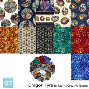 SALE Dragon Fyre Fat Quarter Bundle 11 Pieces - QT Fabrics - Pre Cut ...