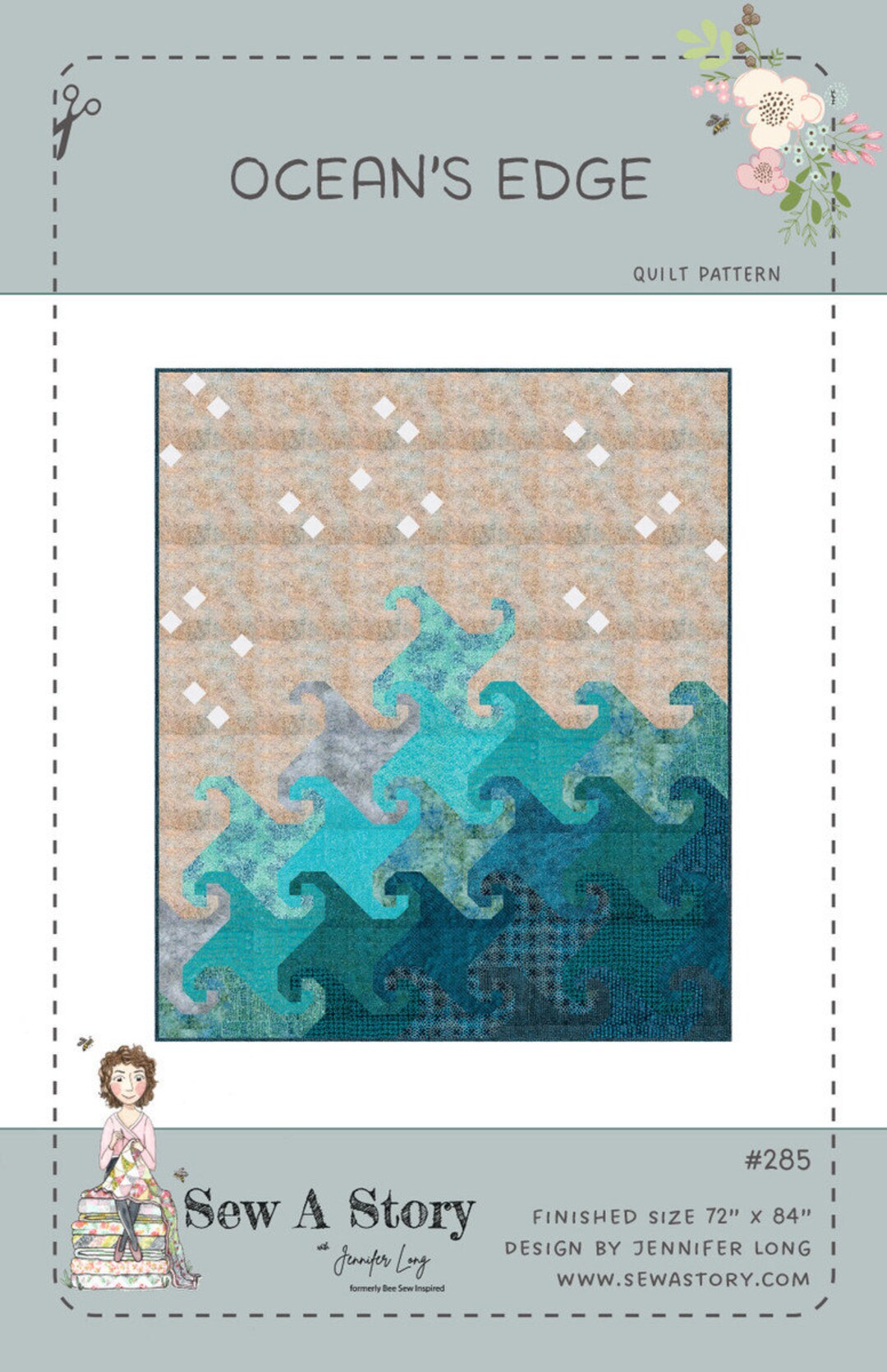 DEAL Ocean's Edge Quilt PATTERN P100 - Jennifer Long - Riley Blake ...