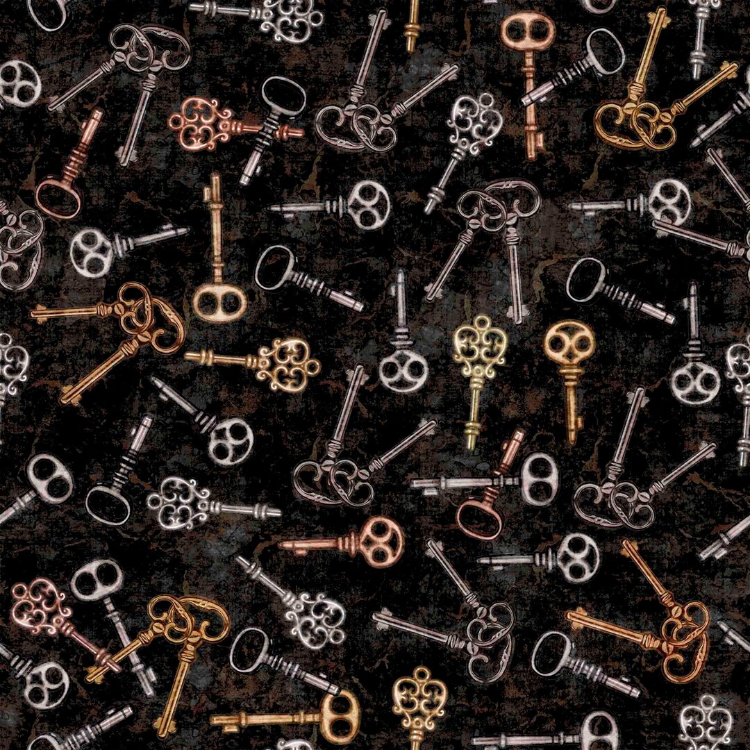 Steampunk Adventures 29566 Key Toss J - by QT Fabrics - Victorian ...
