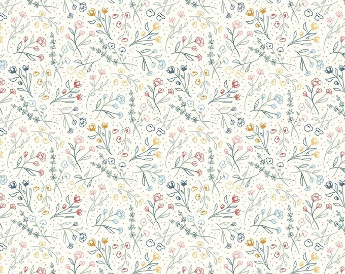 Fat Quarter End of Bolt - Albion Wildflowers C14594 Cream by Riley ...