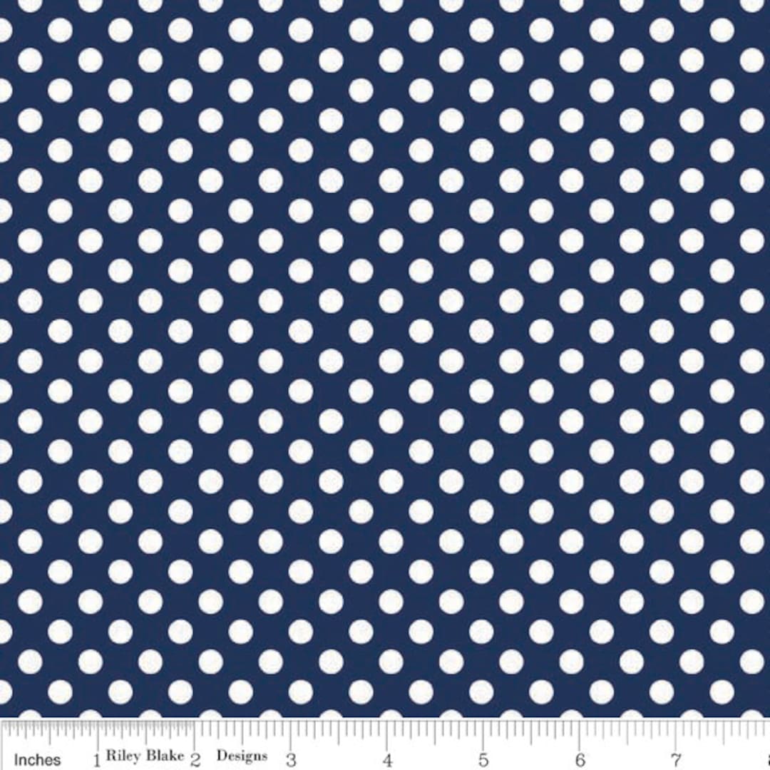 Navy Blue Small White Dots by Riley Blake Designs Polka Dots Quilting ...