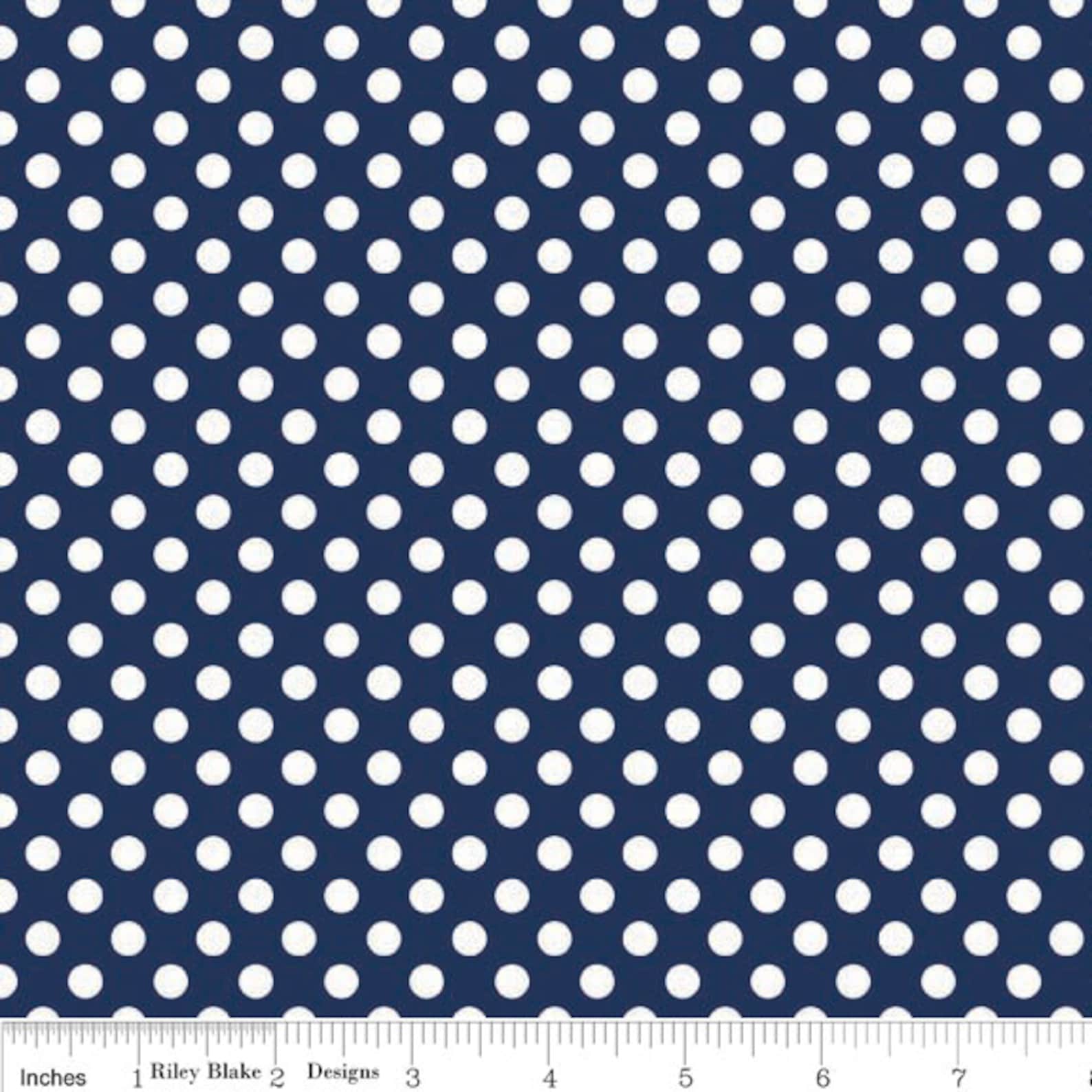 Navy Blue Small White Dots by Riley Blake Designs Polka Dots - Etsy
