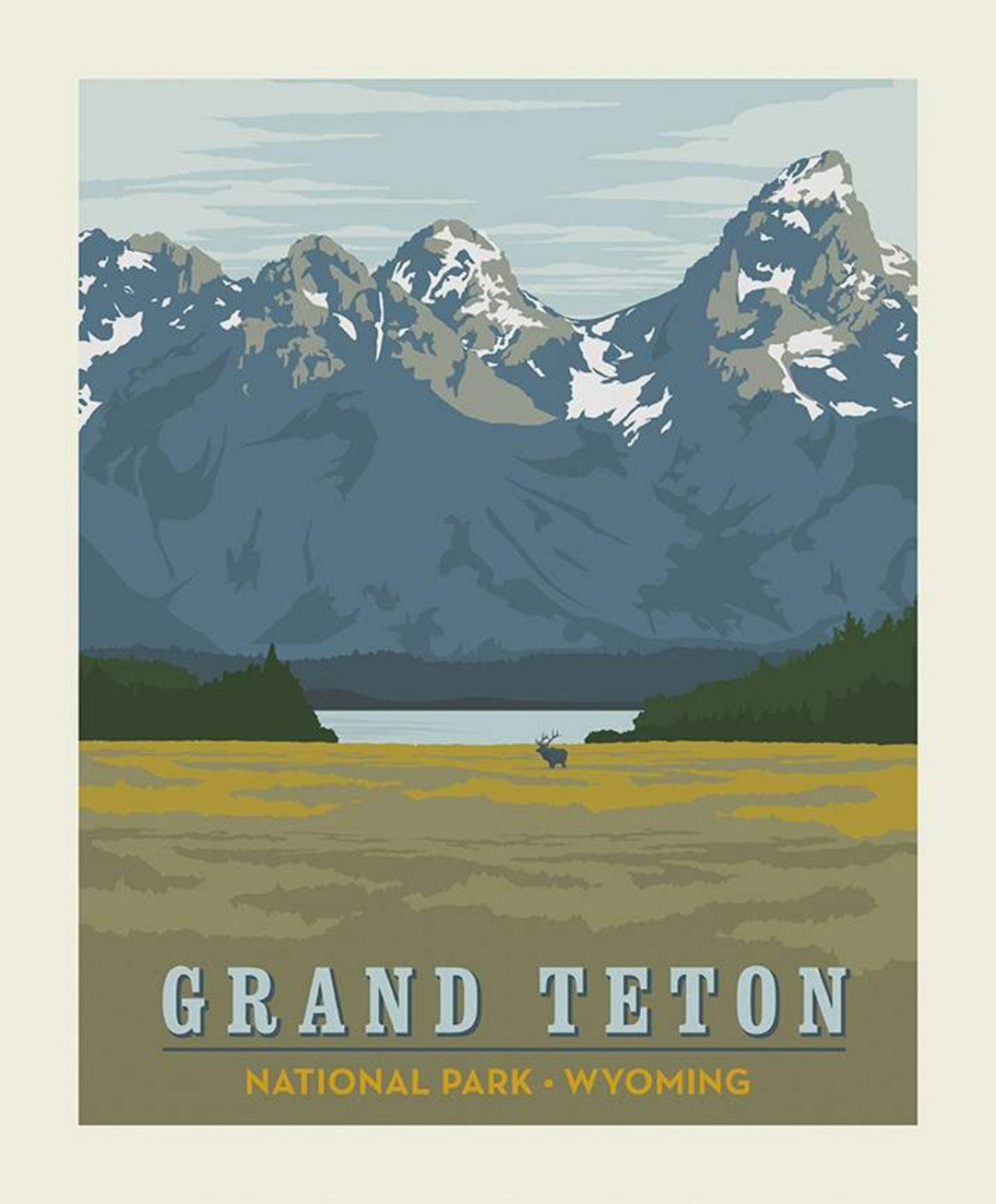 National Parks Poster Panel Grand Teton - Riley Blake Designs - Wyoming ...