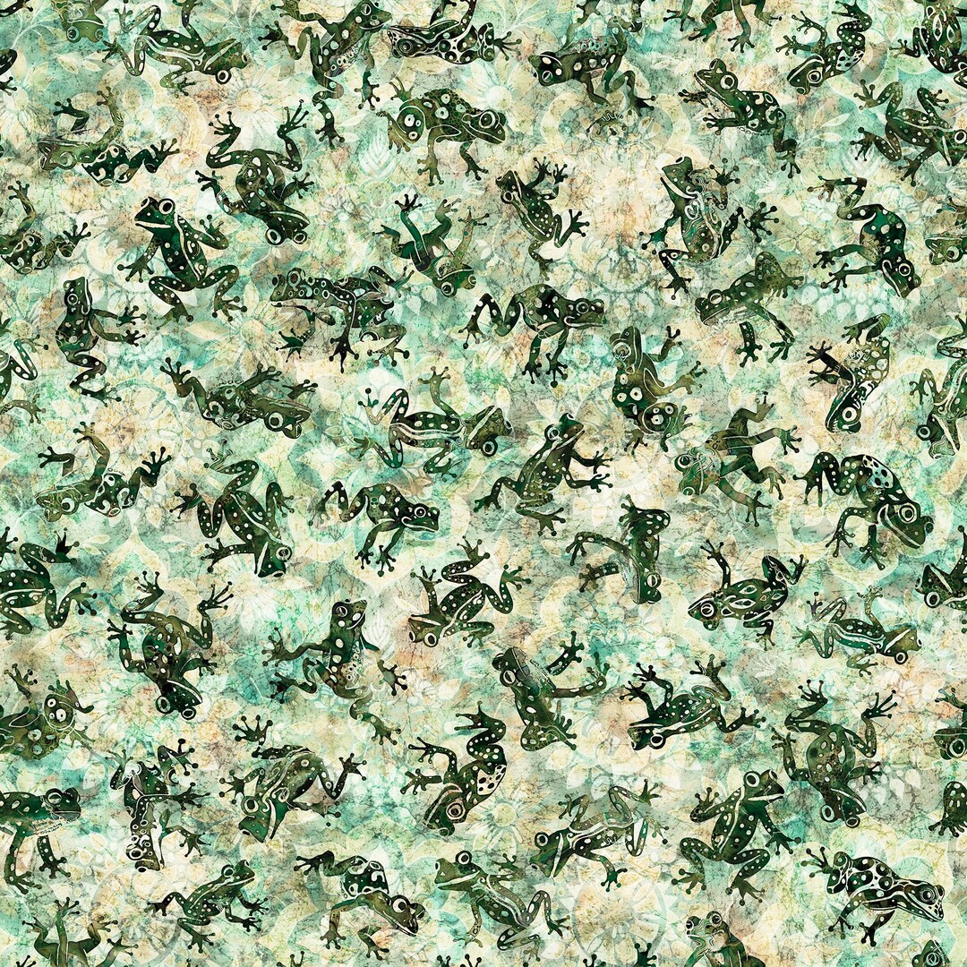 Wild Woods Frogs 30900 Olive H - by QT Fabrics - Frog Toad Animals ...