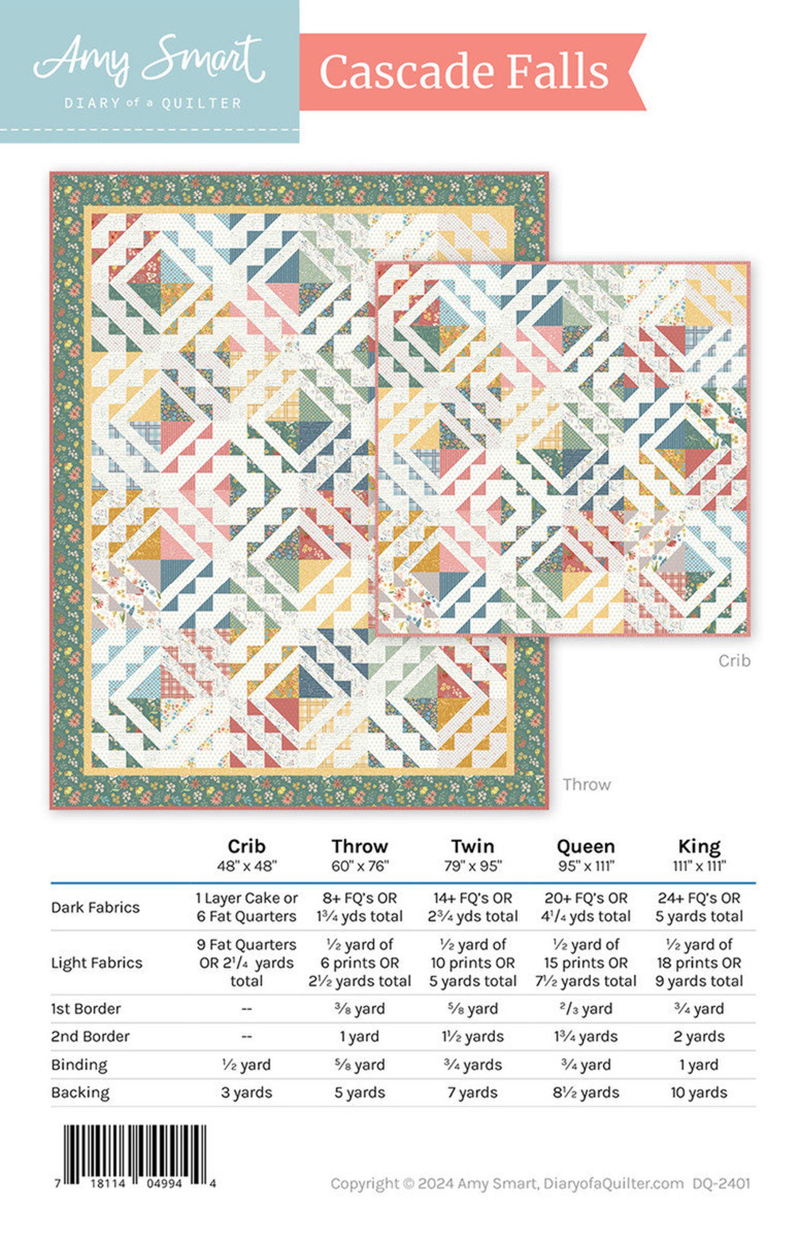 SALE Cascade Falls Quilt PATTERN P123 - Amy Smart - Riley Blake Designs ...
