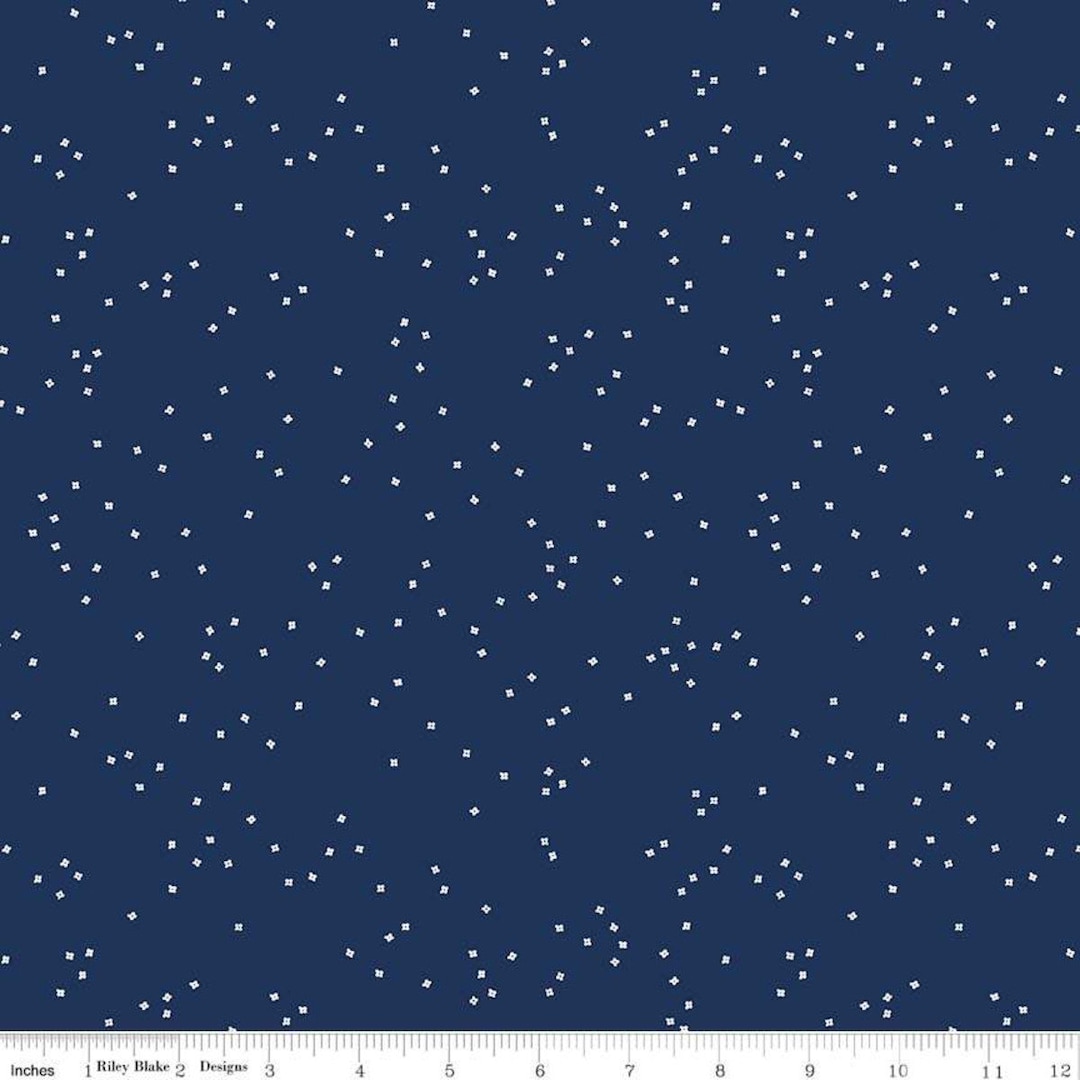 SALE Blossom Navy by Riley Blake Designs - Blue - Quilting Cotton ...