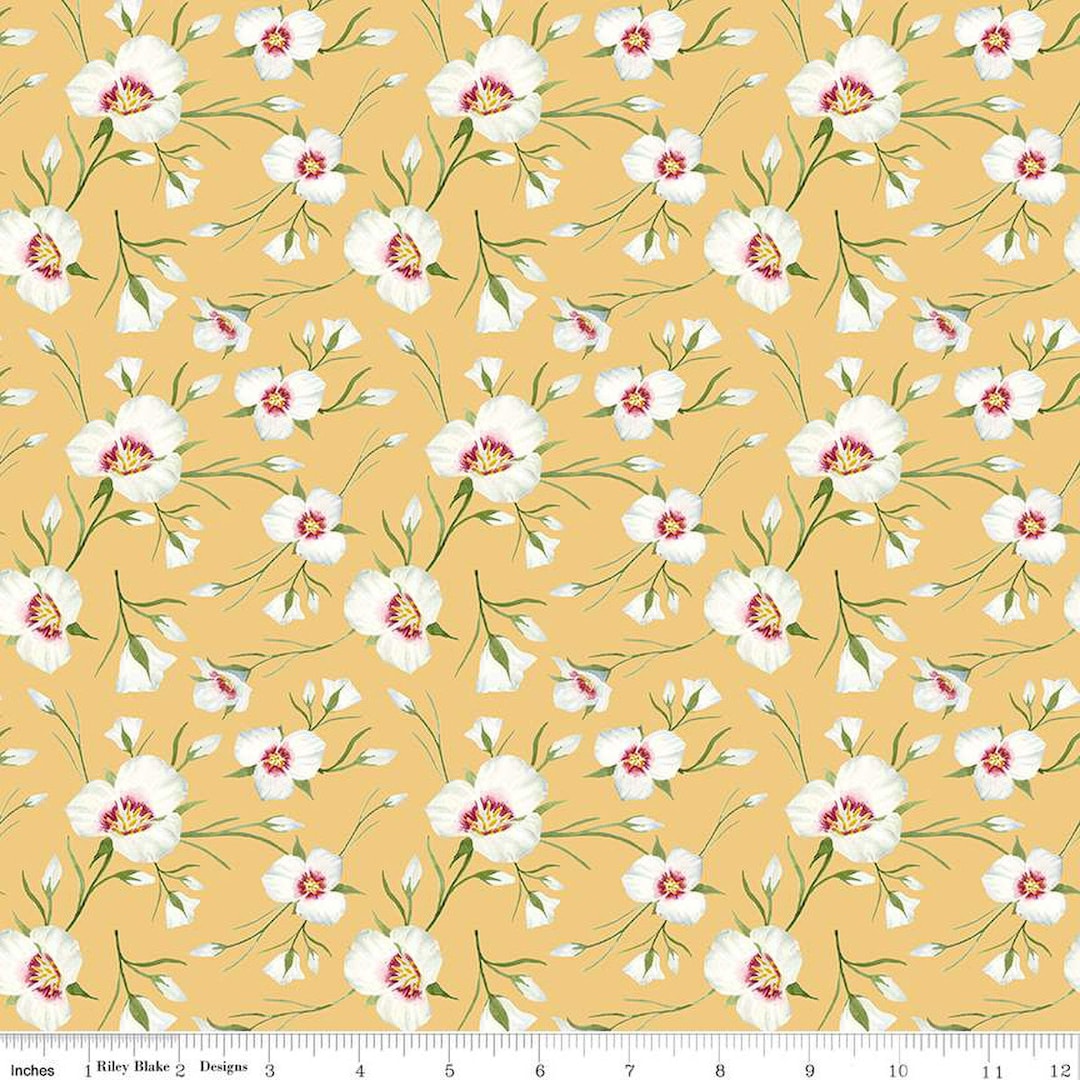SALE the Beehive State Lilies C12531 Honey - Riley Blake Designs - Utah ...