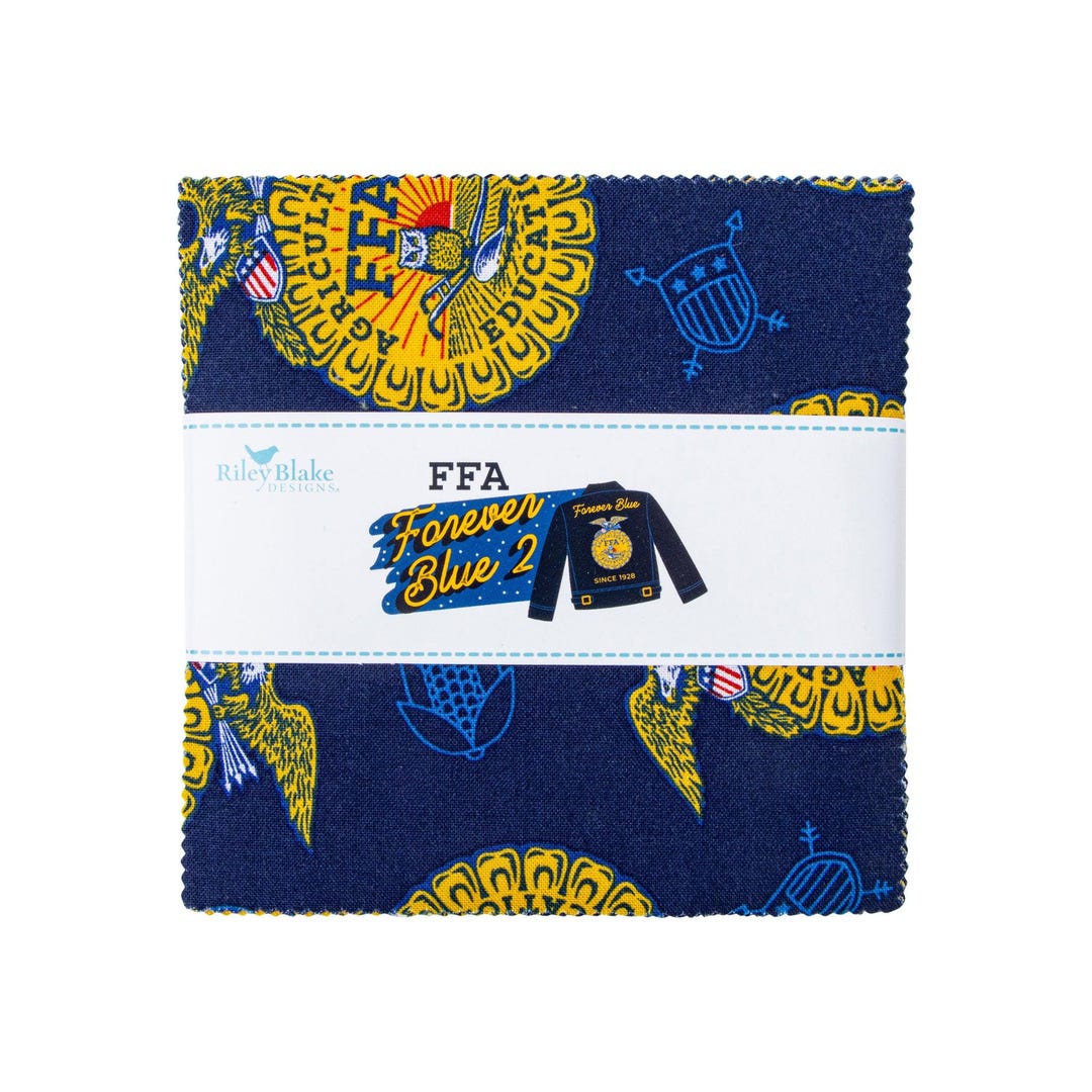 FFA Forever Blue 2 Charm Pack 5" Stacker Bundle - Riley Blake - Future Farmers - 42 Piece Precut ...