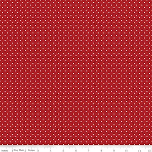 SALE White on Barn Red C670 Flat Swiss Dots by Riley Blake Designs ...