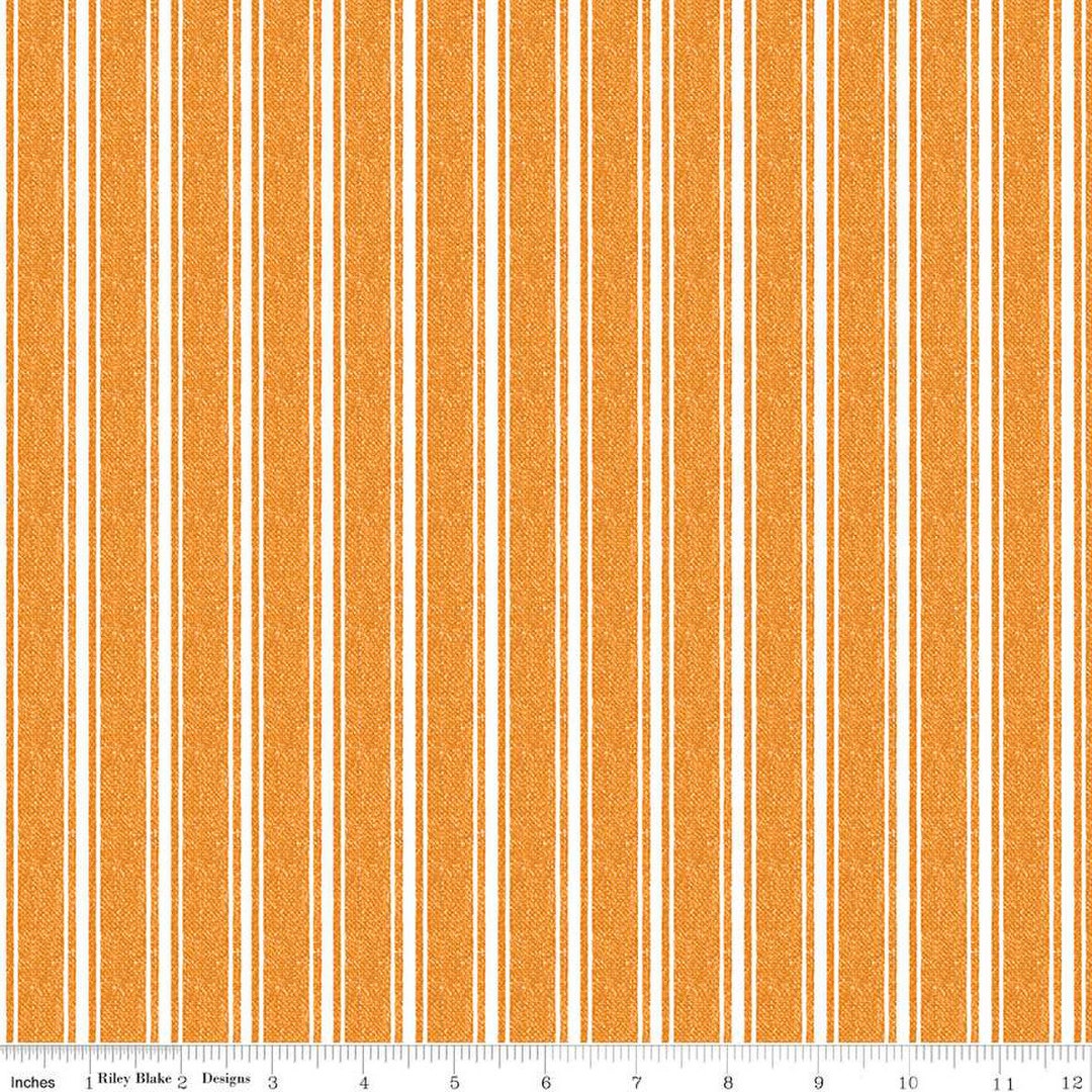 SALE Queen of We'en Ticking Texture C13171 Orange - Riley Blake Designs ...