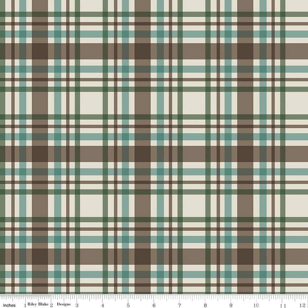 Let's Get Lost in the Woods Plaid C15123 off White - Riley Blake ...