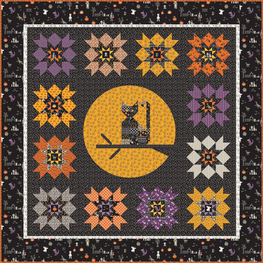 Meowing at the Moon Quilt PATTERN P157 by Sandy Gervais - Riley Blake ...