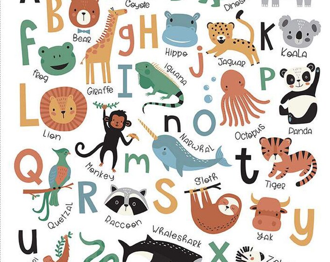 Alphabet Zoo Panel P14098 - Riley Blake Designs - Animals Letters ...