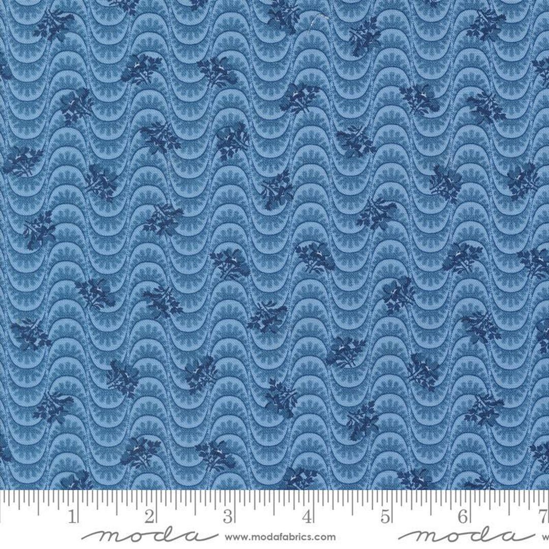 SALE Grand Haven Floral Moire 14987 Sky- Moda Fabrics - Small Flowers ...