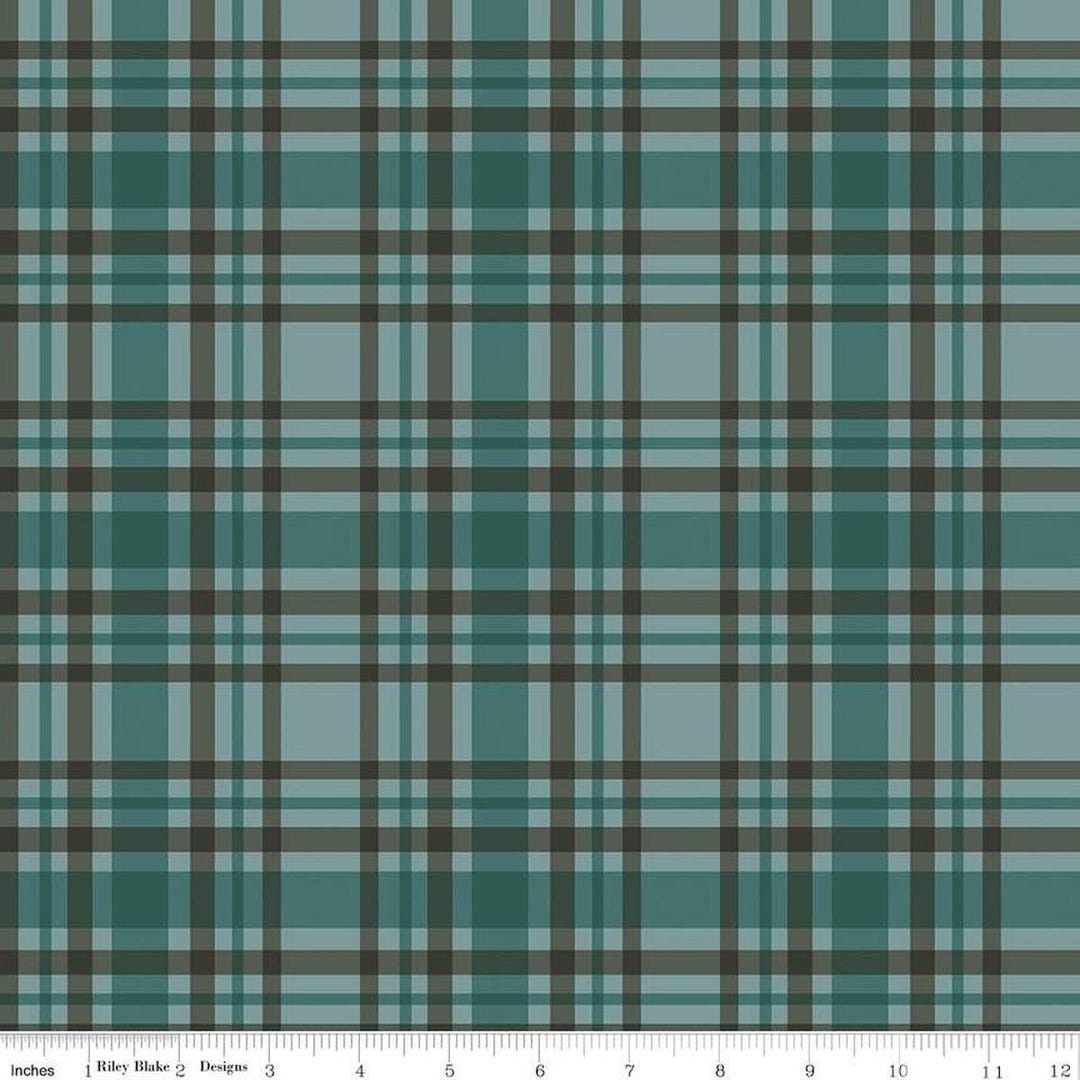 Let's Get Lost in the Woods Plaid C15123 Teal - Riley Blake Designs ...