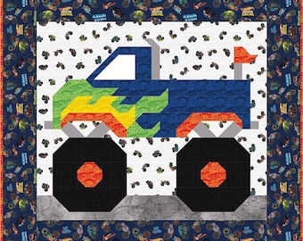 Hot Wheels Monster Truck Quilt Pattern by Lisa Muilenburg of Counted ...