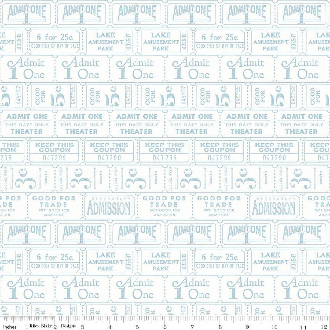 CLEARANCE Journal Basics Ticket Row C13053 Blue by Riley Blake - Rows ...