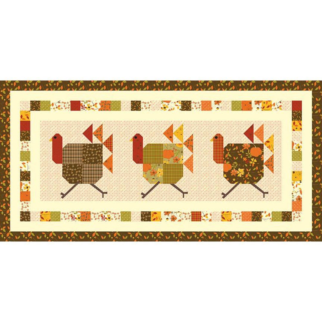Turkey Trot Table Runner Quilt PATTERN P157 by Sandy Gervais - Riley ...