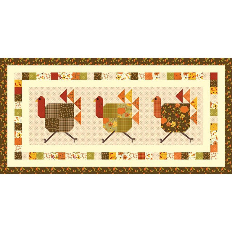 Turkey Trot Table Runner Quilt PATTERN P157 by Sandy Gervais - Riley ...