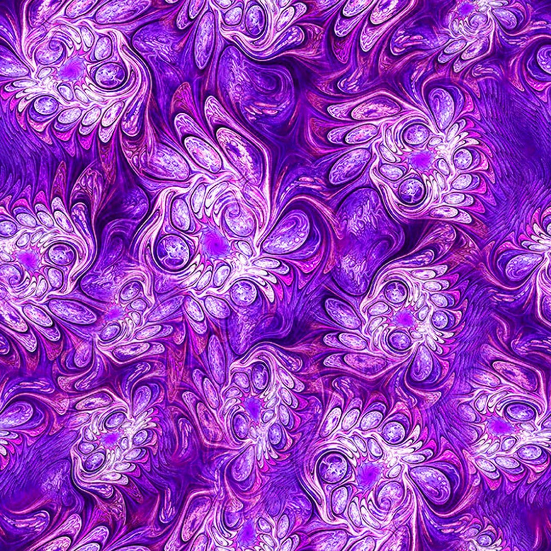 Feline Fantasia Marble Abstract 31373 Magenta V - QT Fabrics - Swirls ...