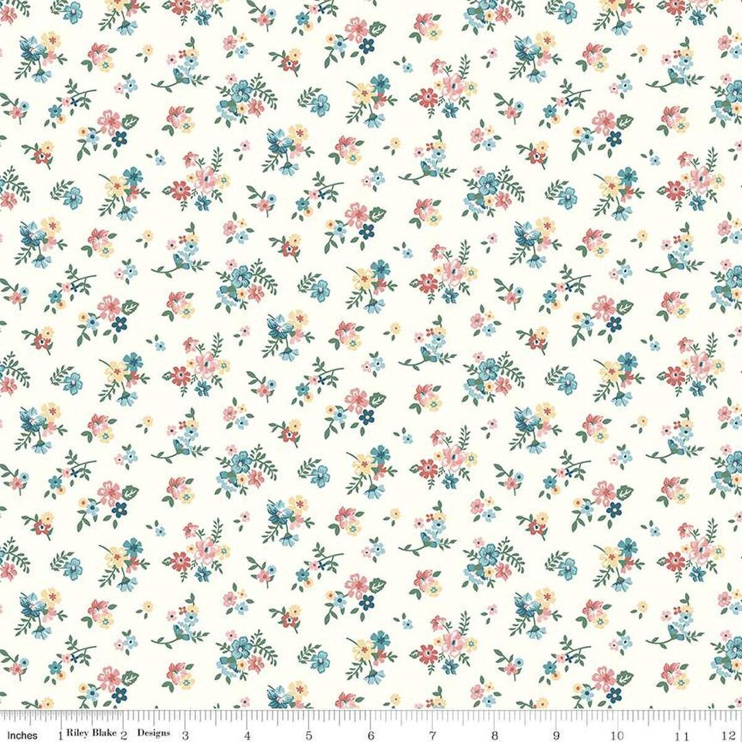 Mary Catherine Ditsy Floral C16703 Cloud - Riley Blake Designs - Flower ...