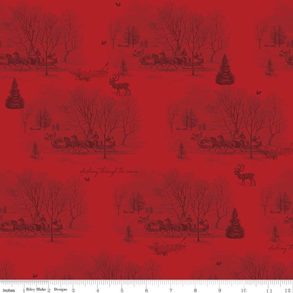 Red Toile Fabric - Etsy