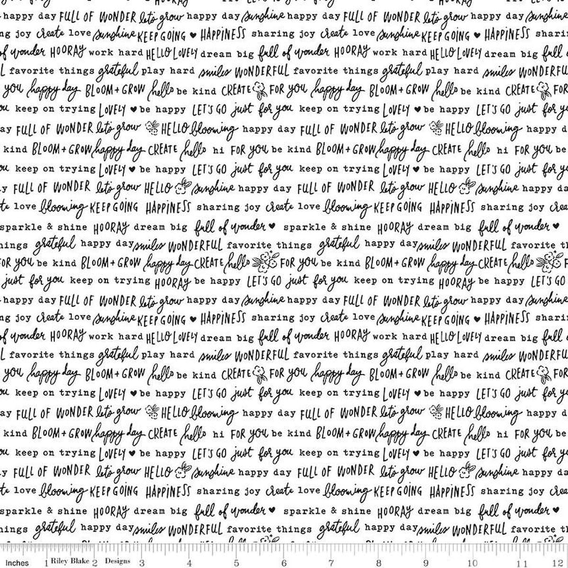 Text Print Fabric - Etsy