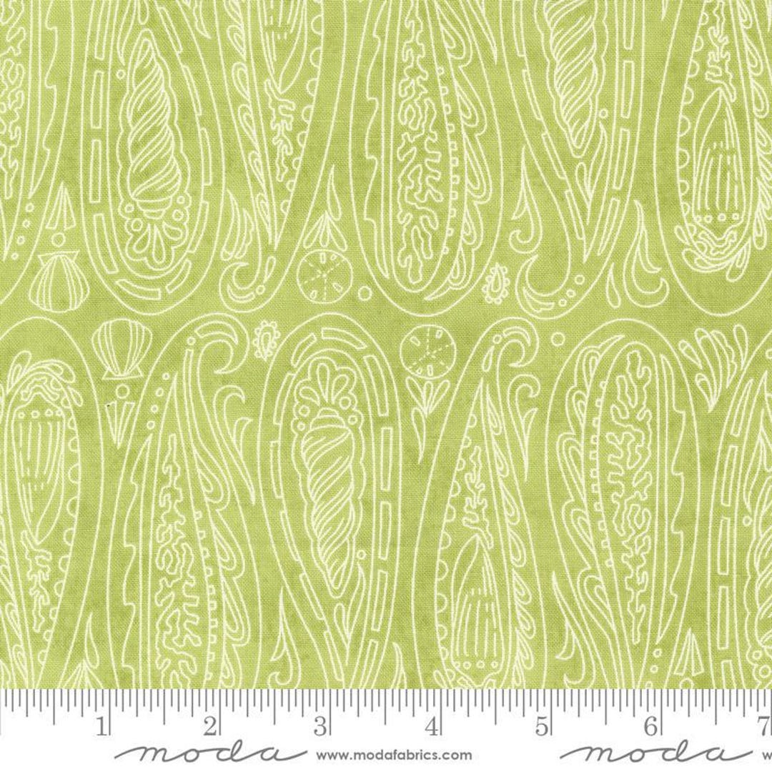 SALE Serena Shores Paisley 48772 Kelp - Moda Fabrics - Beach Shells ...