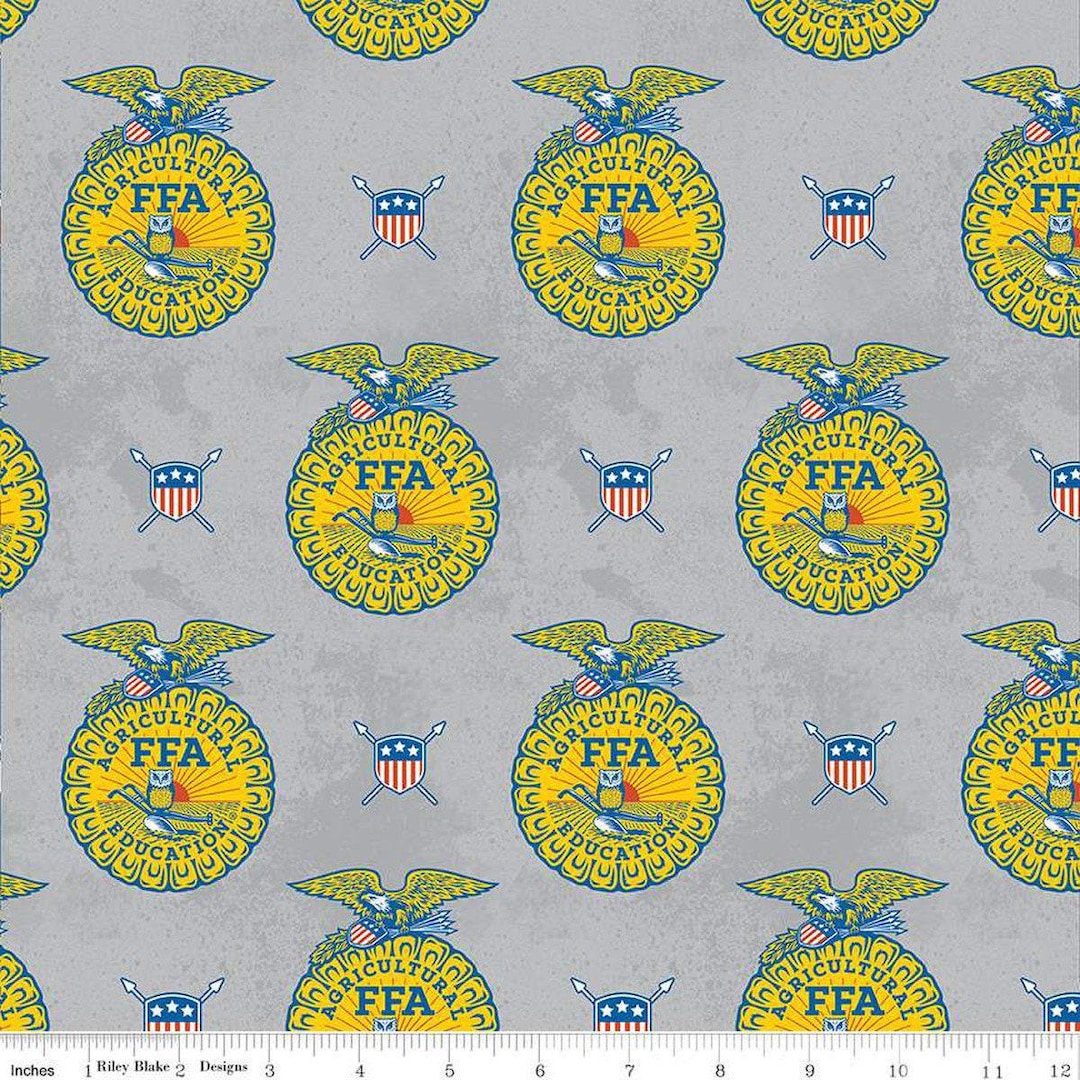 FFA Forever Blue Refreshed Emblems C13951 Gray - Riley Blake Designs ...