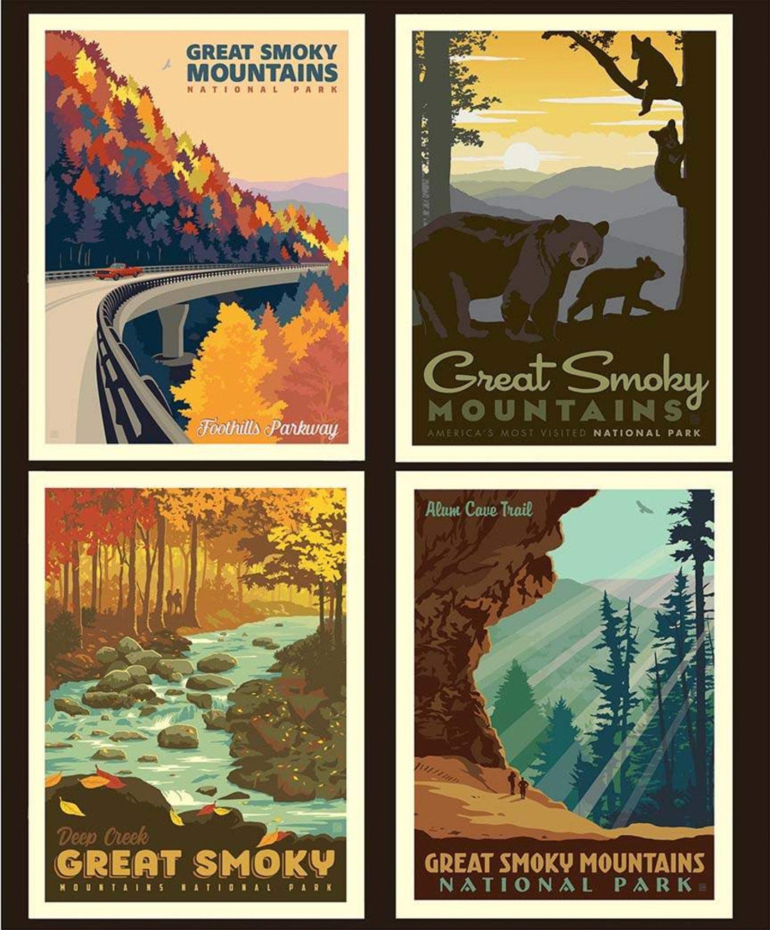 SALE National Parks Pillow Panel Great Smoky Mountains - Riley Blake ...