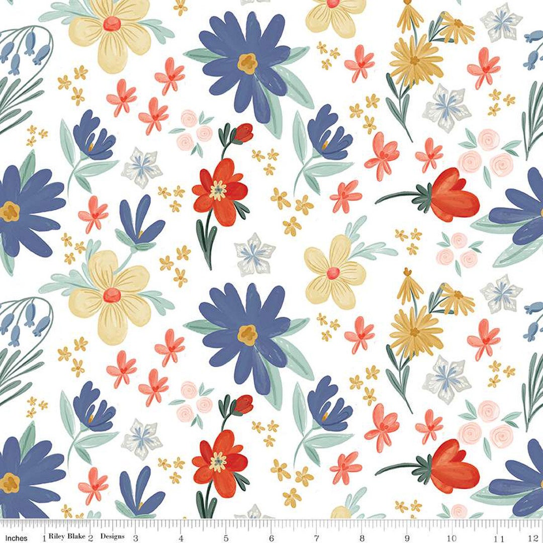 Farmhouse Summer Main C13630 off White - Riley Blake Designs - Floral ...