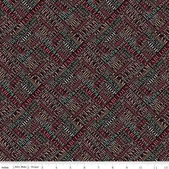 SALE Glam Girl Words Black SPARKLE Riley Blake Designs - Etsy