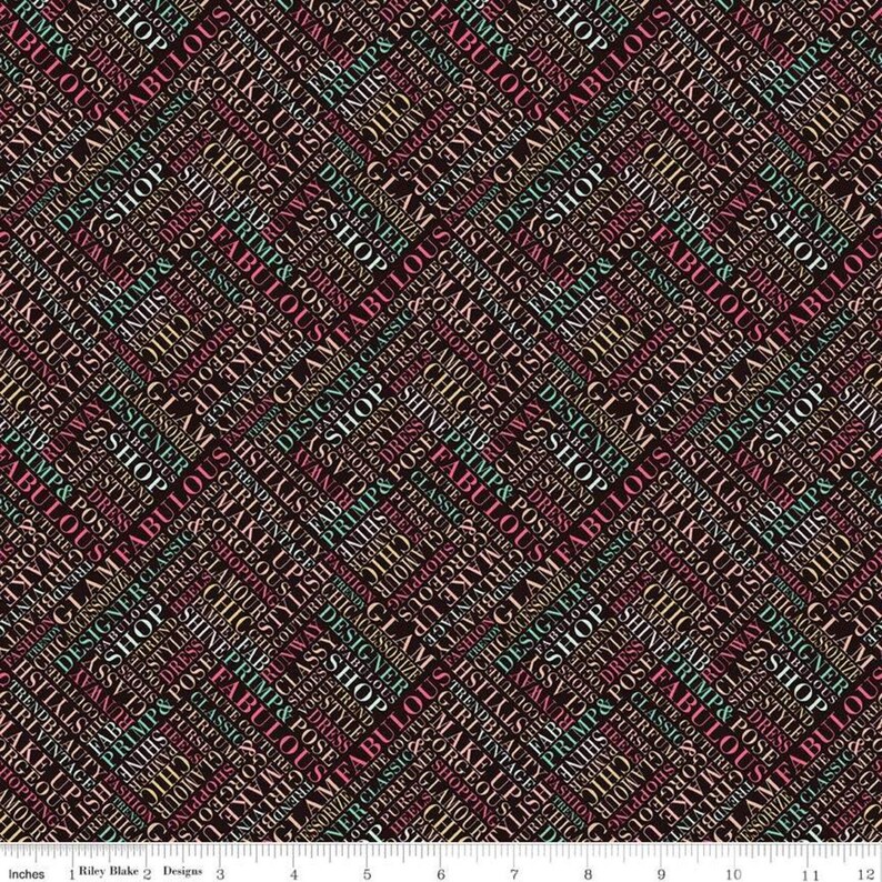 SALE Glam Girl Words Black SPARKLE Riley Blake Designs - Etsy