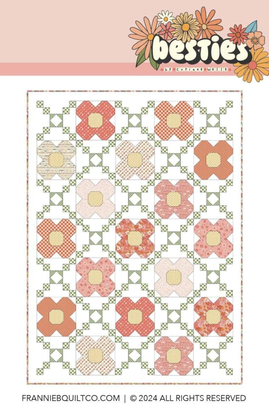 SALE Flower Trellis Quilt PATTERN P172 by Frannie B Quilting Co ...