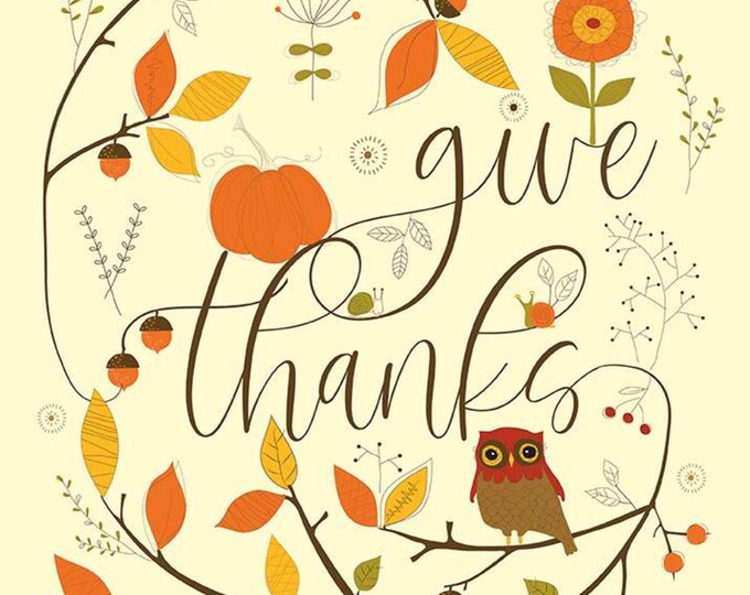 Give Thanks Panel P9527 Cream by Riley Blake Designs Leaves - Etsy