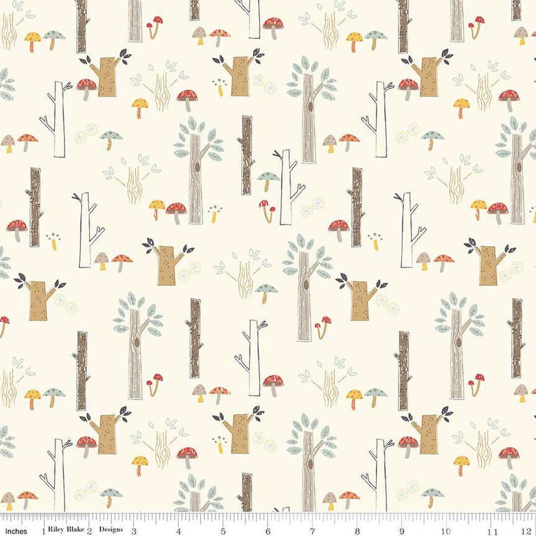 13" End of Bolt - DEAL FLANNEL Trees F12009 Cream - Riley Blake Designs ...