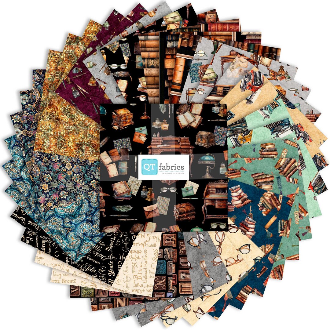 Bookworm Layer Cake 10" Stacker Bundle - QT Fabrics- 42 Piece Precut ...