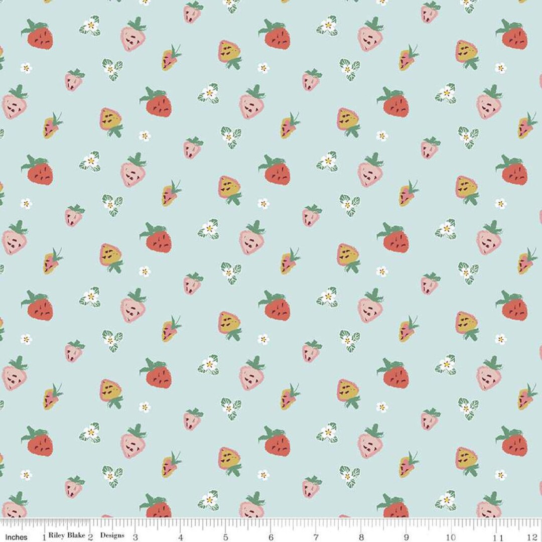 SALE Misty Morning Strawberries C11582 Sky Riley Blake - Etsy