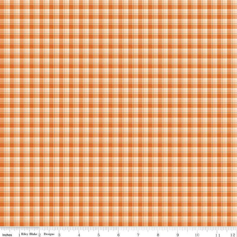 Orange Plaid Fabric - Etsy
