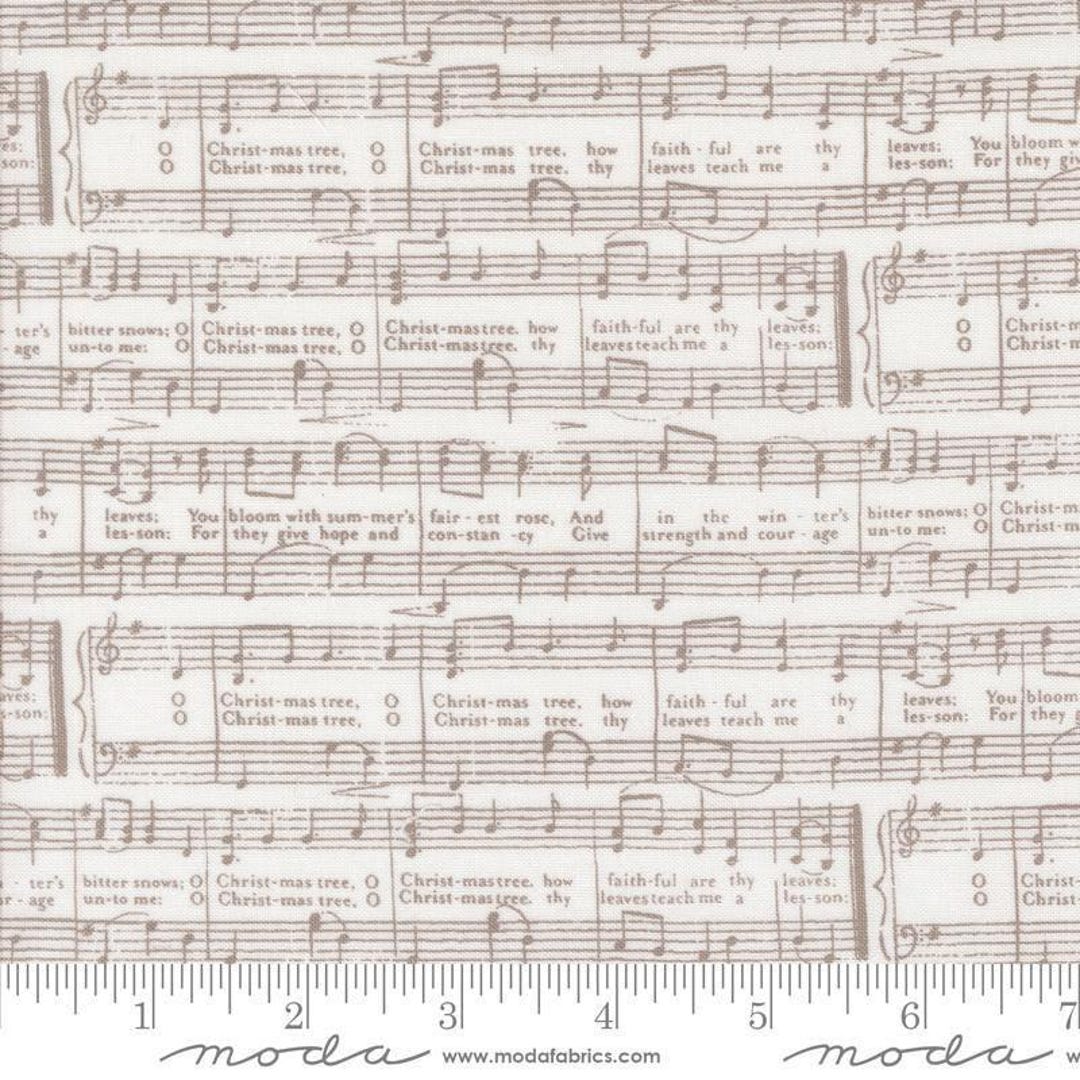 Berry & Pine Notes 5244 Snow - Moda Fabrics - Words Sheet Music Note ...