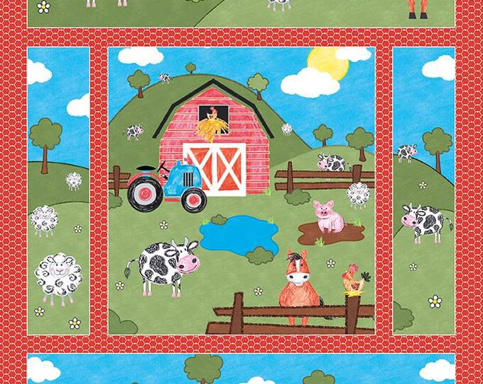 SALE Coloring on the Farm Panel P12235 by Riley Blake - Crayola Animals ...