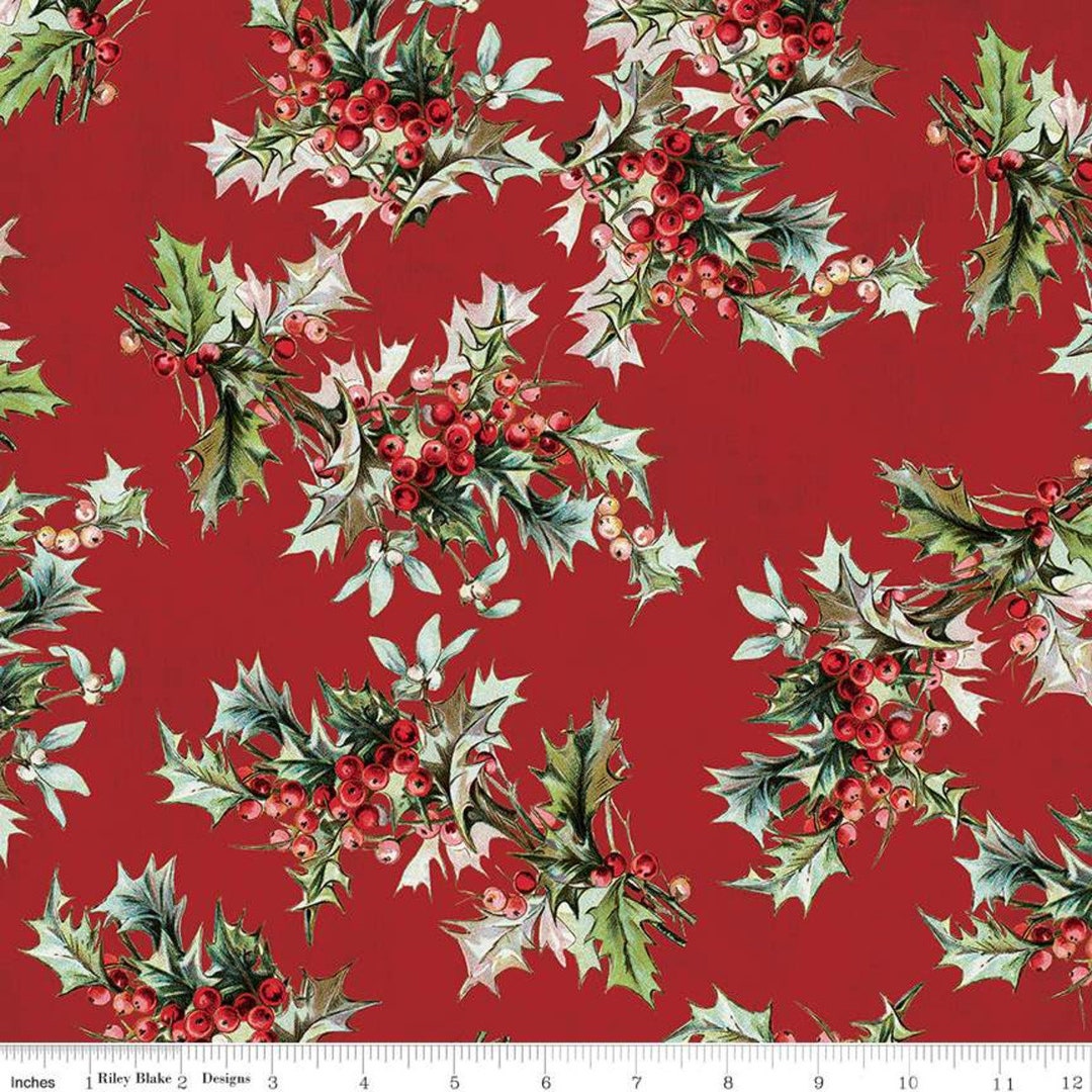 11" End of Bolt - CLEARANCE Yuletide Main Red - Riley Blake Designs ...