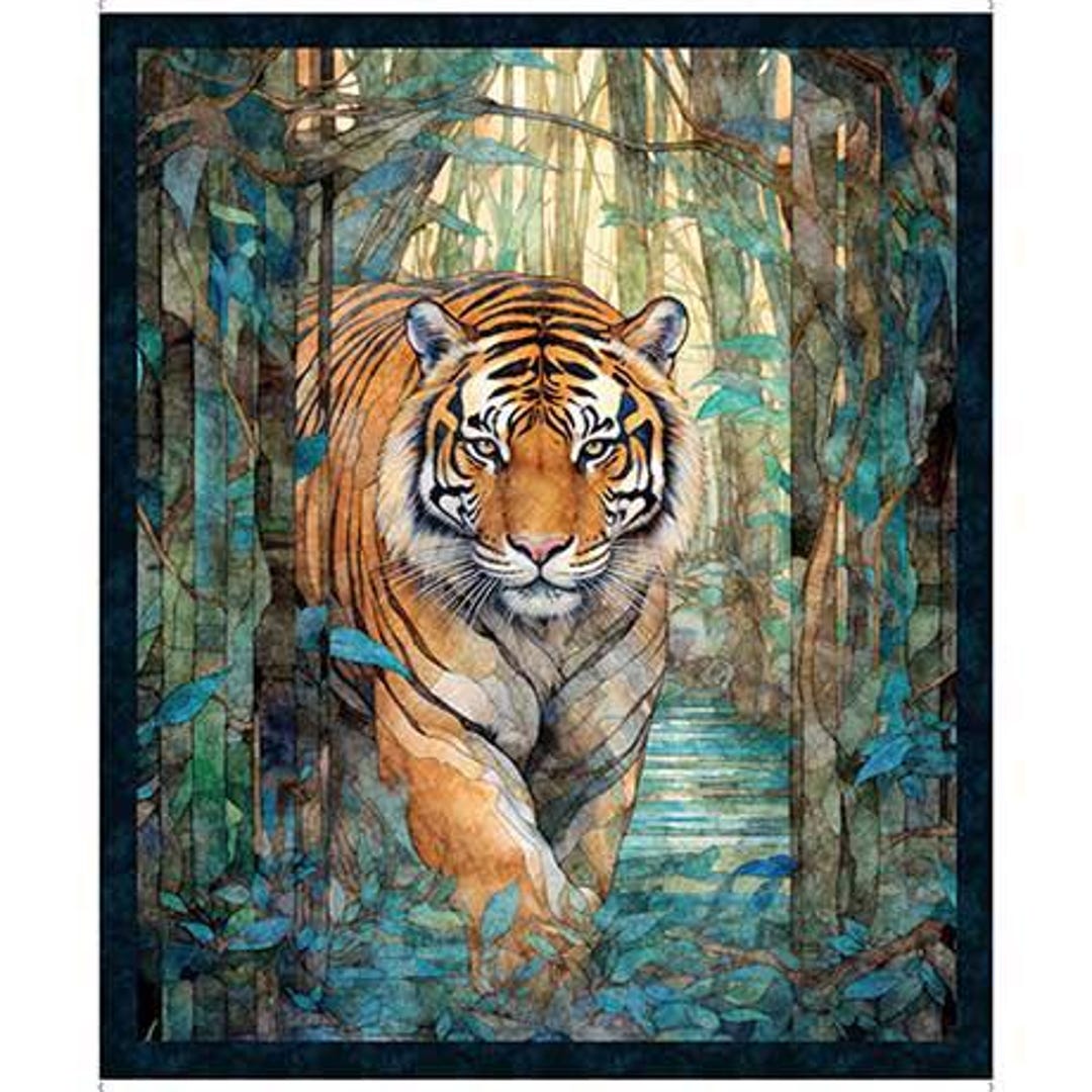 Eye of the Tiger Tiger Panel 30473 Multi X - by QT Fabrics - Jungle ...