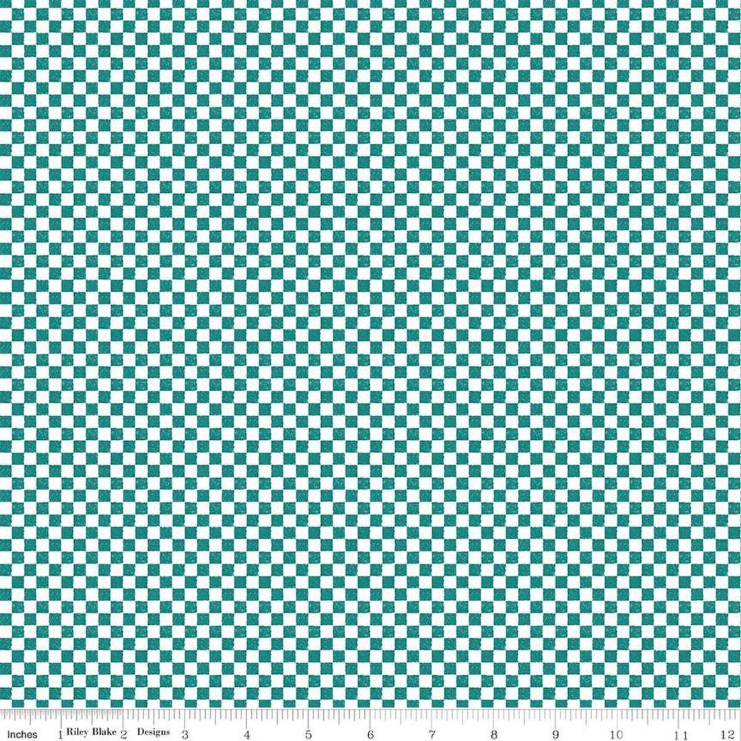 DEAL Check Please! 1/4" Check C820 Teal - Riley Blake Designs ...